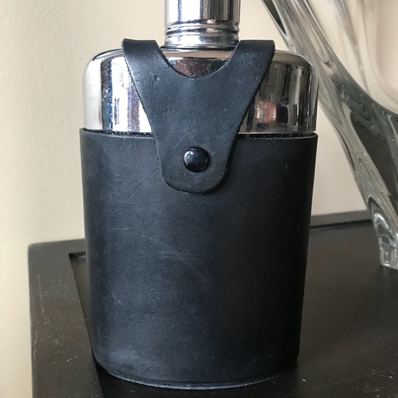 Dior | Accessories | Christian Dior Vintage Black Leather Flask | Poshmark